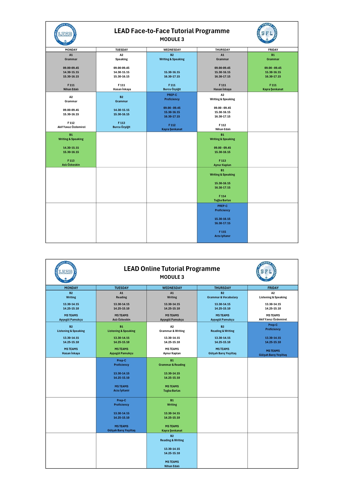 Module 3 Tutorial Program (2023-2024) | BAU | Bahçeşehir Üniversitesi