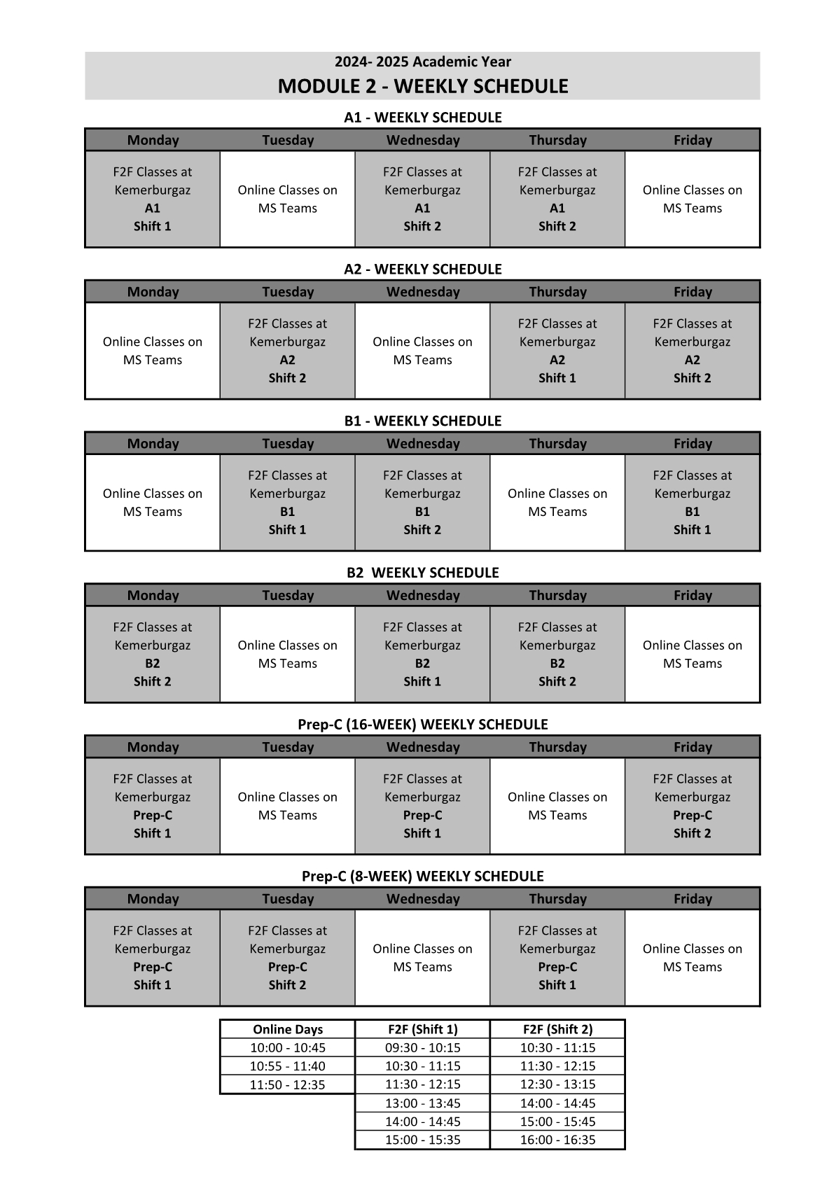 Module 2 - Classes, Rooms and Schedules | BAU | Bahçeşehir Üniversitesi