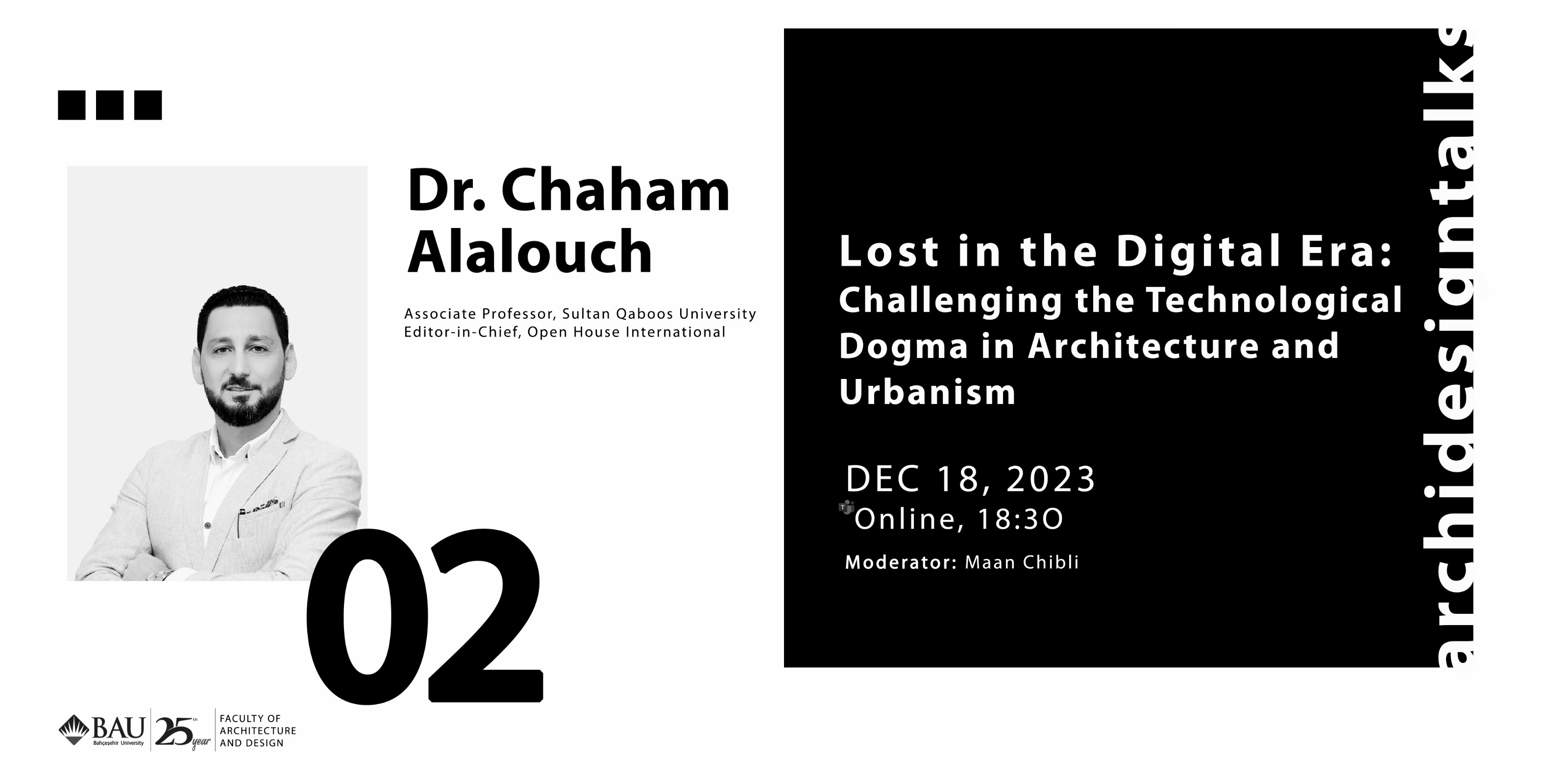ArchiDesign Talks - Dr. Chaham Alalouch | BAU | Bahçeşehir Üniversitesi