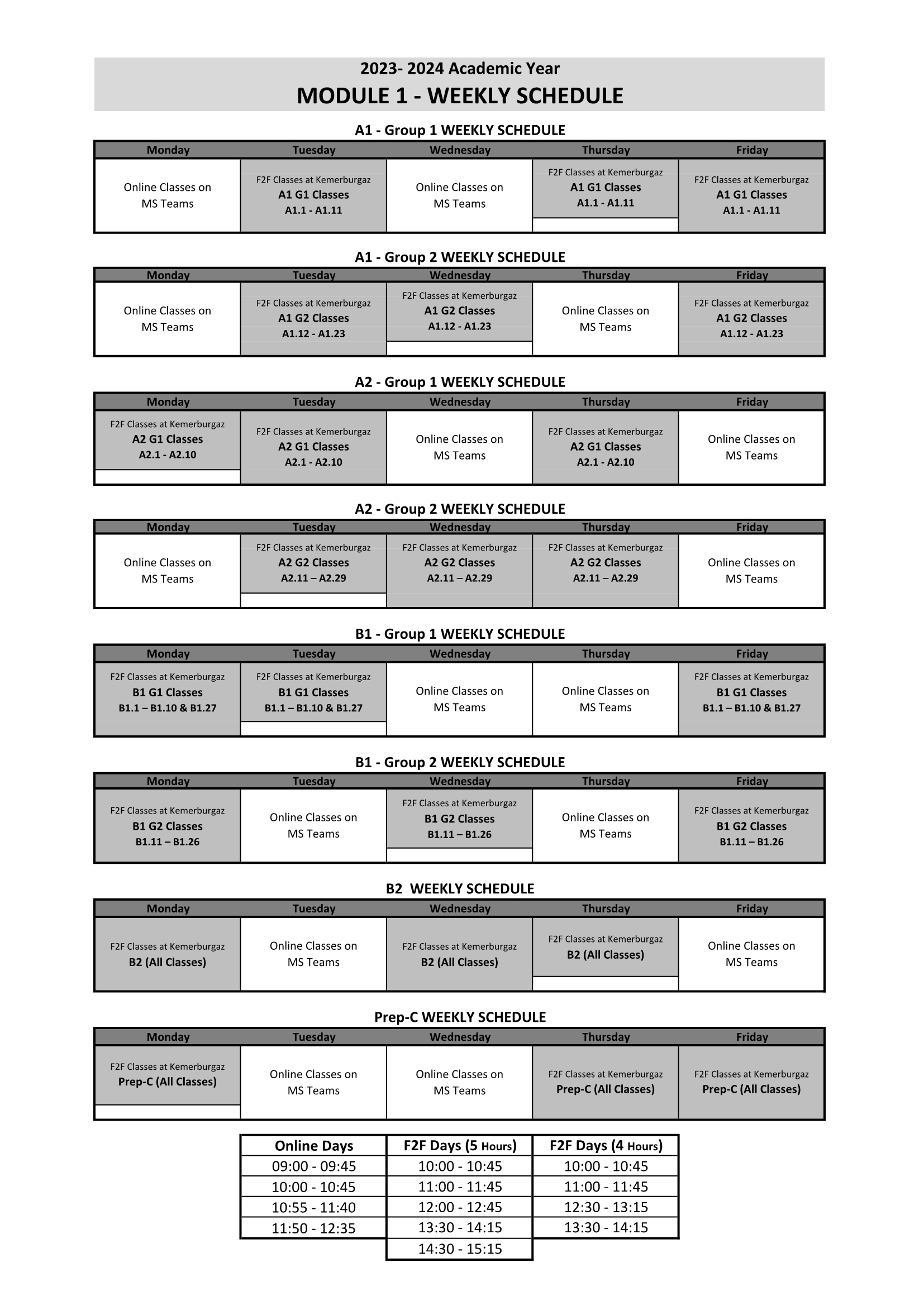 Module 1 - Classes, Rooms and Schedules | BAU | Bahçeşehir Üniversitesi